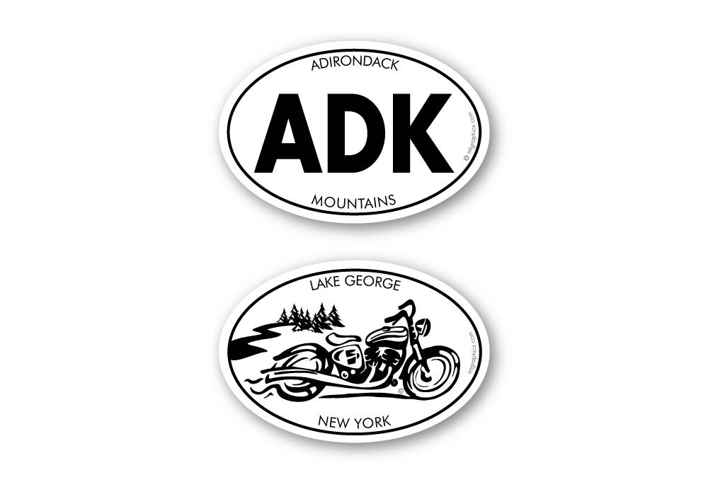 Adirondack Mountains and Lake George Stickers | Mountain Graphics ...