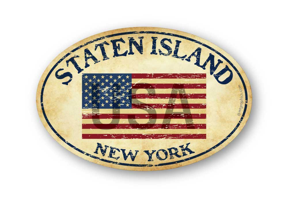 Wholesale USA Flag Oval Sticker - Mountain Graphics