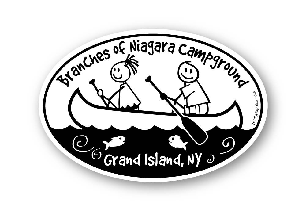 Wholesale Kids in Canoe Sticker - Mountain Graphics