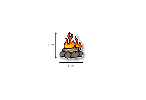 Campfire Mini Die Cut Sticker - Mountain Graphics