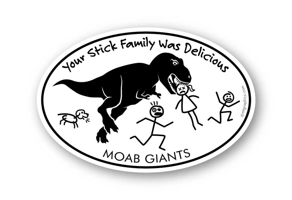 Wholesale T-Rex Eating Stick People Sticker - Mountain Graphics