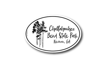 Wholesale Trees Oval Sticker - Mountain Graphics