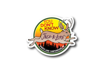 Wholesale Jackalope Running Sticker - Mountain Graphics