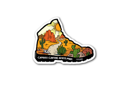 Wholesale Southwest Boot Landscape Sticker - Mountain Graphics