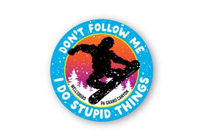 Wholesale Don't Follow Me Bigfoot Snowboard Sticker - Mountain Graphics