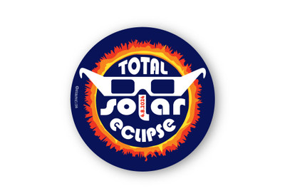 Wholesale Eclipse Glasses Round Sticker - Mountain Graphics