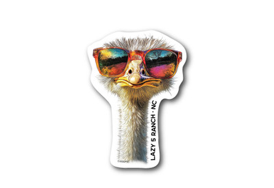 Cool Ostrich Die Cut Sticker - Mountain Graphics