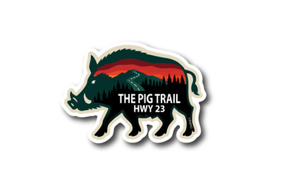 Wild Pig Die Cut Sticker - Mountain Graphics