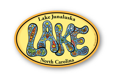 Wholesale Retro Lake Sticker - Mountain Graphics