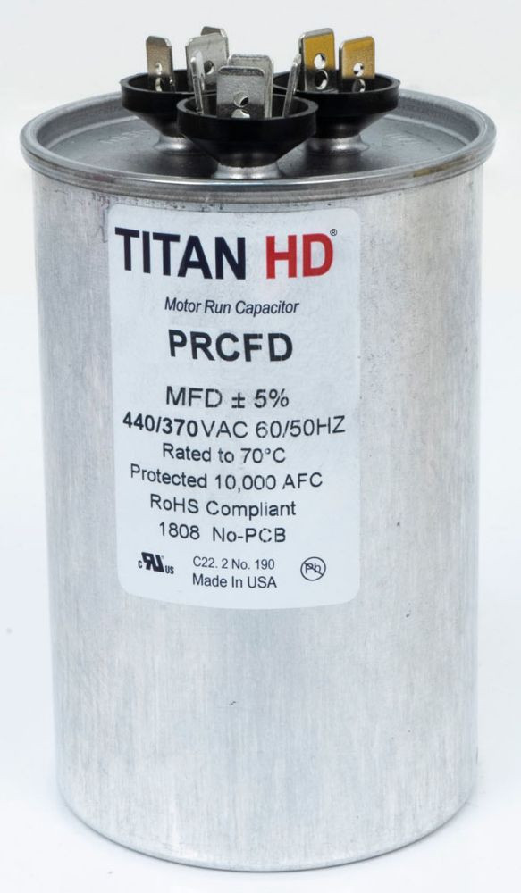 Titan HD Capacitor 80+10 MFD 440V Round (PRCFD8010A)