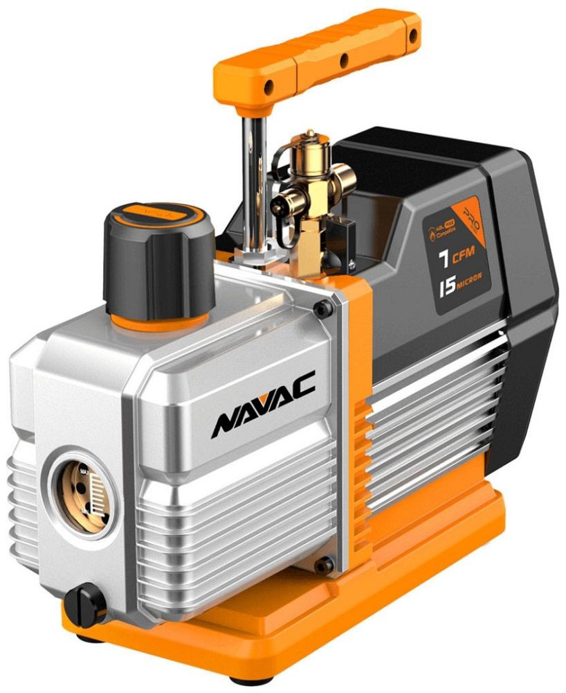 Navac NP7DP2 Vacuum Pump, 7CFM, 2-Stage, 15 Microns, A2L Refrigerants ...