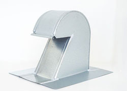 Tall Flat Tile Roof Vent 4 Inch Galvanized with Screen GRV-4T