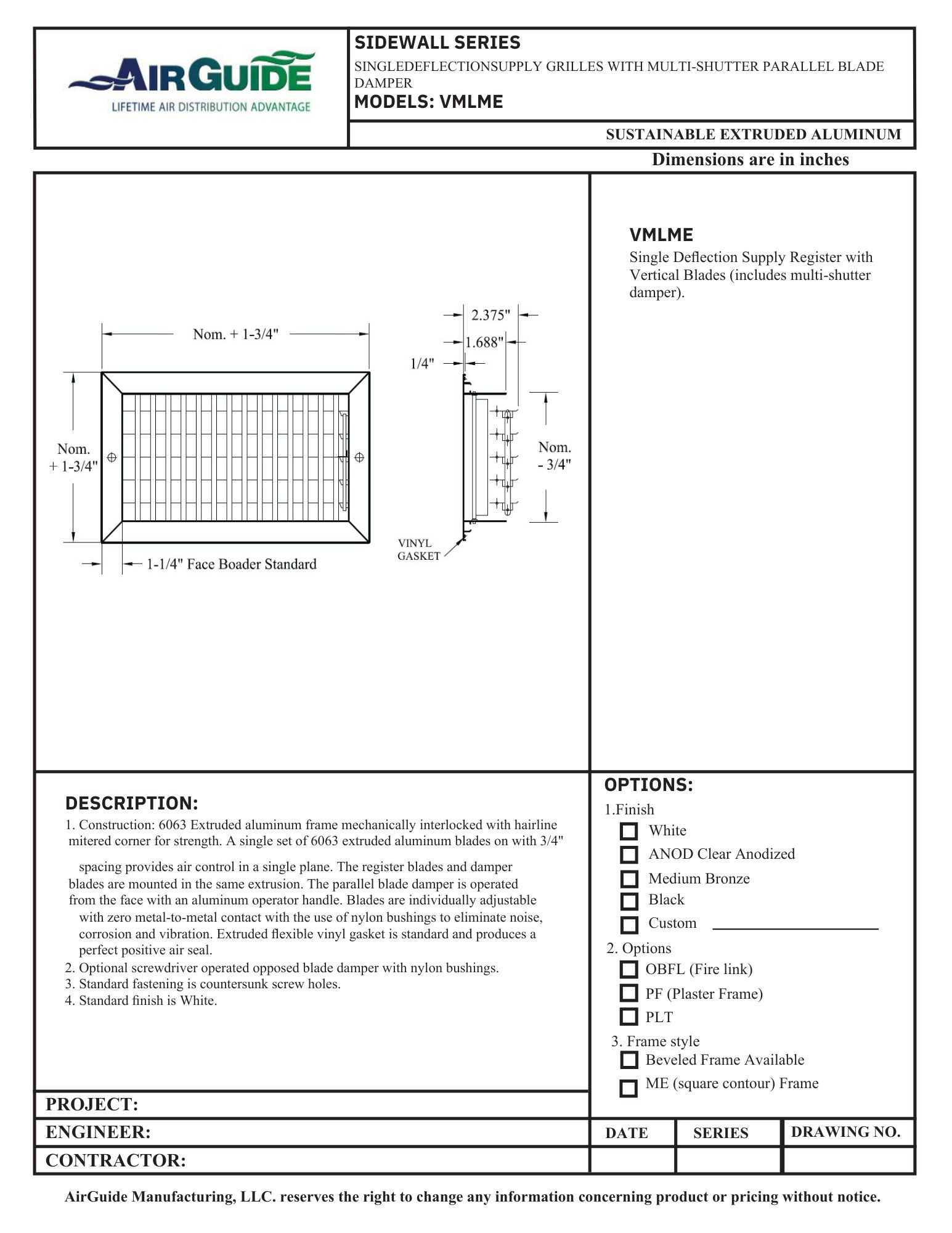 Grilles, Registers & Diffusers - Supply Grilles - Sidewall Grilles ...
