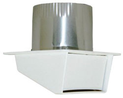 Dryer Eave Vent 04" with Back Draft Damper & 3" Tail, Plastic White 111804