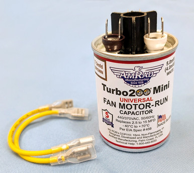 Amrad TurboMini Universal Motor Run Capacitor, 2.5 to 15 MFD, 370/440V ...