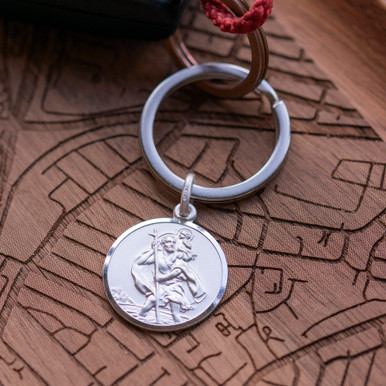 St christopher keyring In Sterling Silver 925