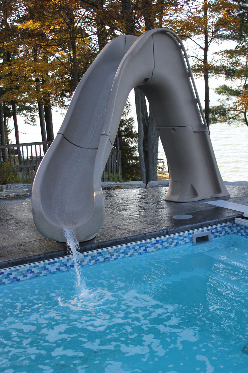 Global pool products tidal wave pool slide - sandstone granite.