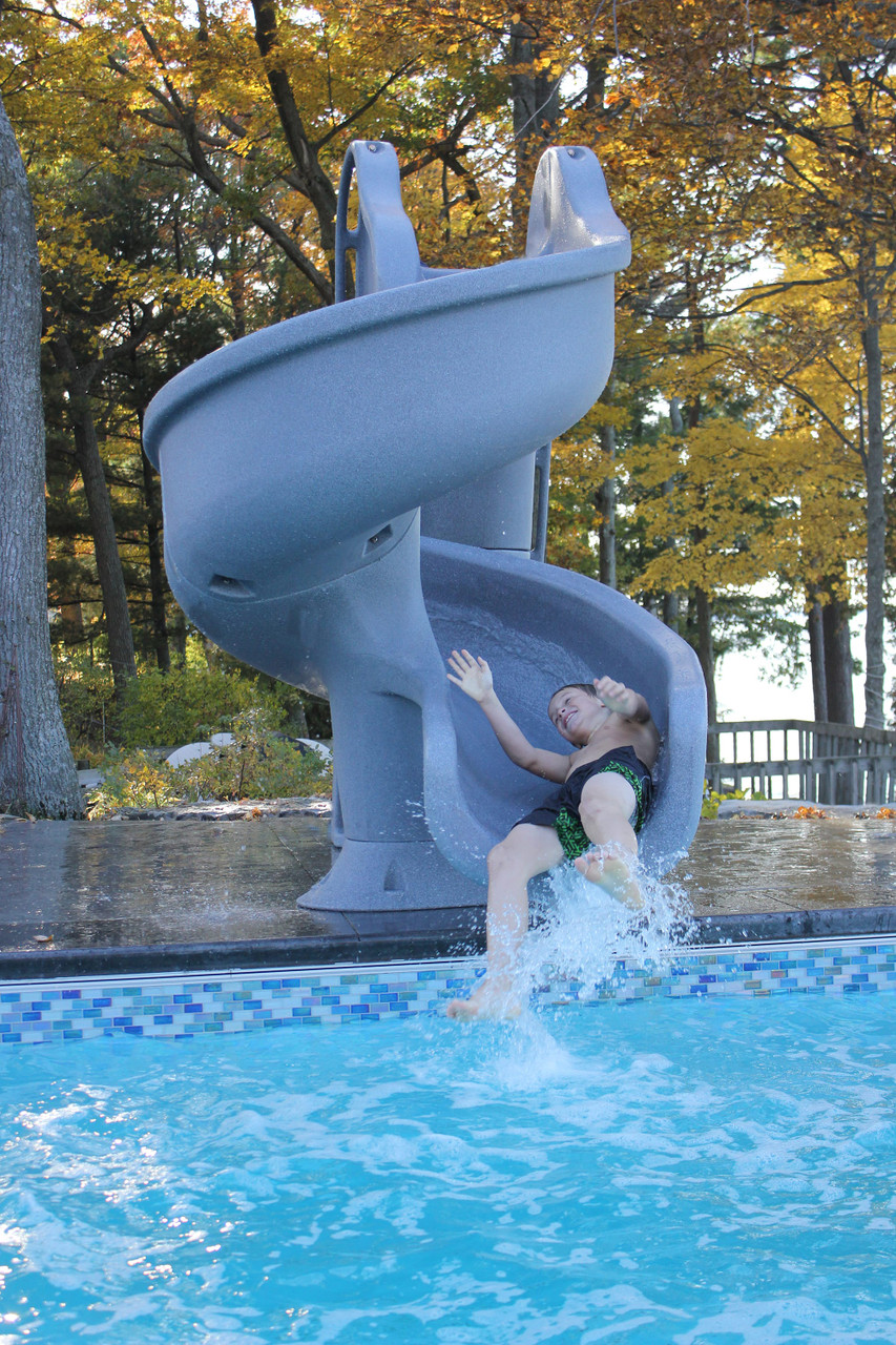 Global pool products tsunami pool slide - sandstone - with led light.