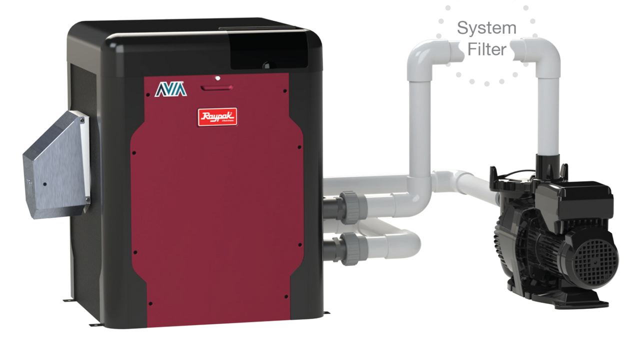 Raypak Avia HD NITEK 404K BTU LOW NOX Pool and Spa Heater - Propane Gas - 018051