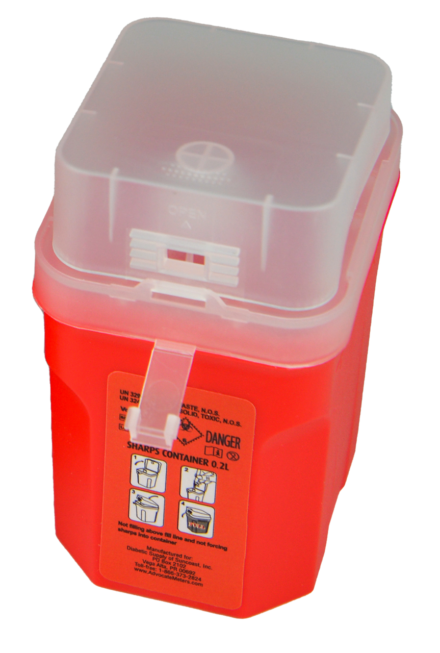 0.2L Sharps Container for Pen Needles - Advocate Meters