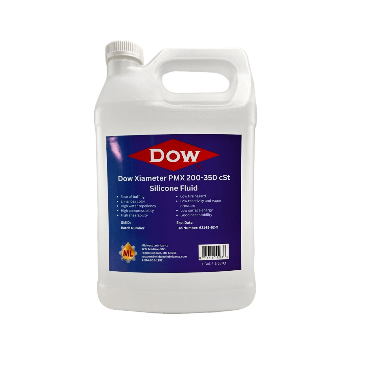 Dow Xiameter PMX-200 Silicone Fluid 350 Cst - Midwest Lubricants LLC.