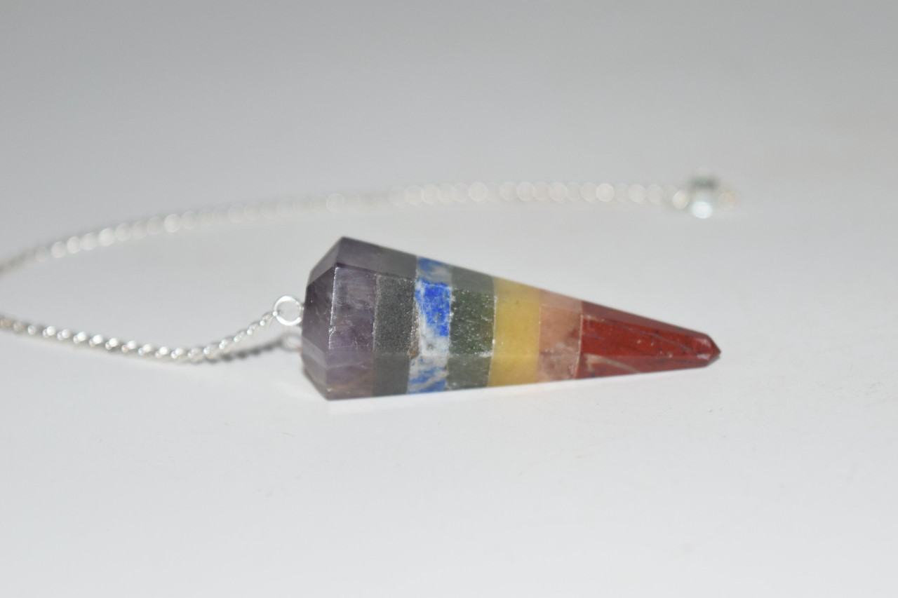 Chakra Faceted Pendulum- Crystal - Earth Sea And Stone