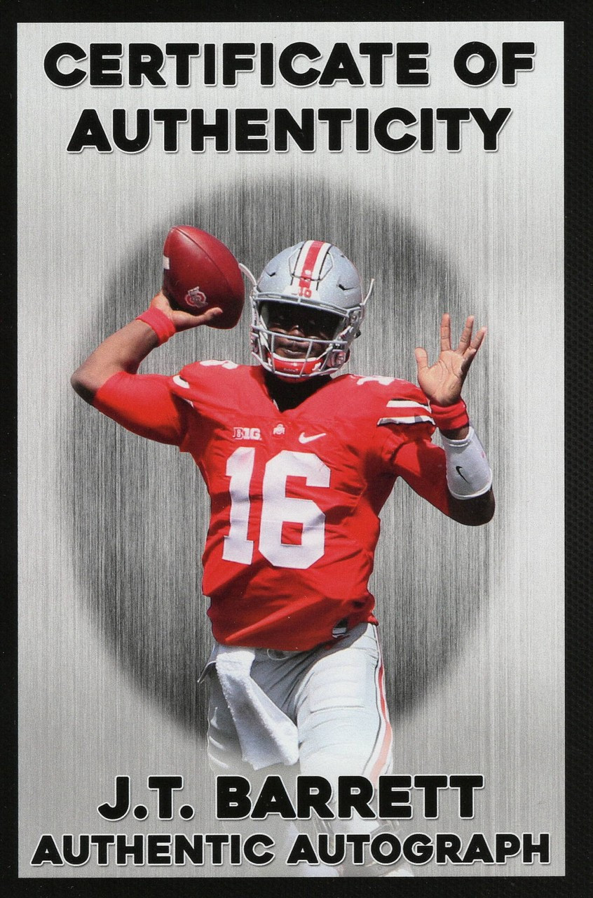 JT Barrett OSU 8-8 8x10 Autographed Photo - Barrett COA
