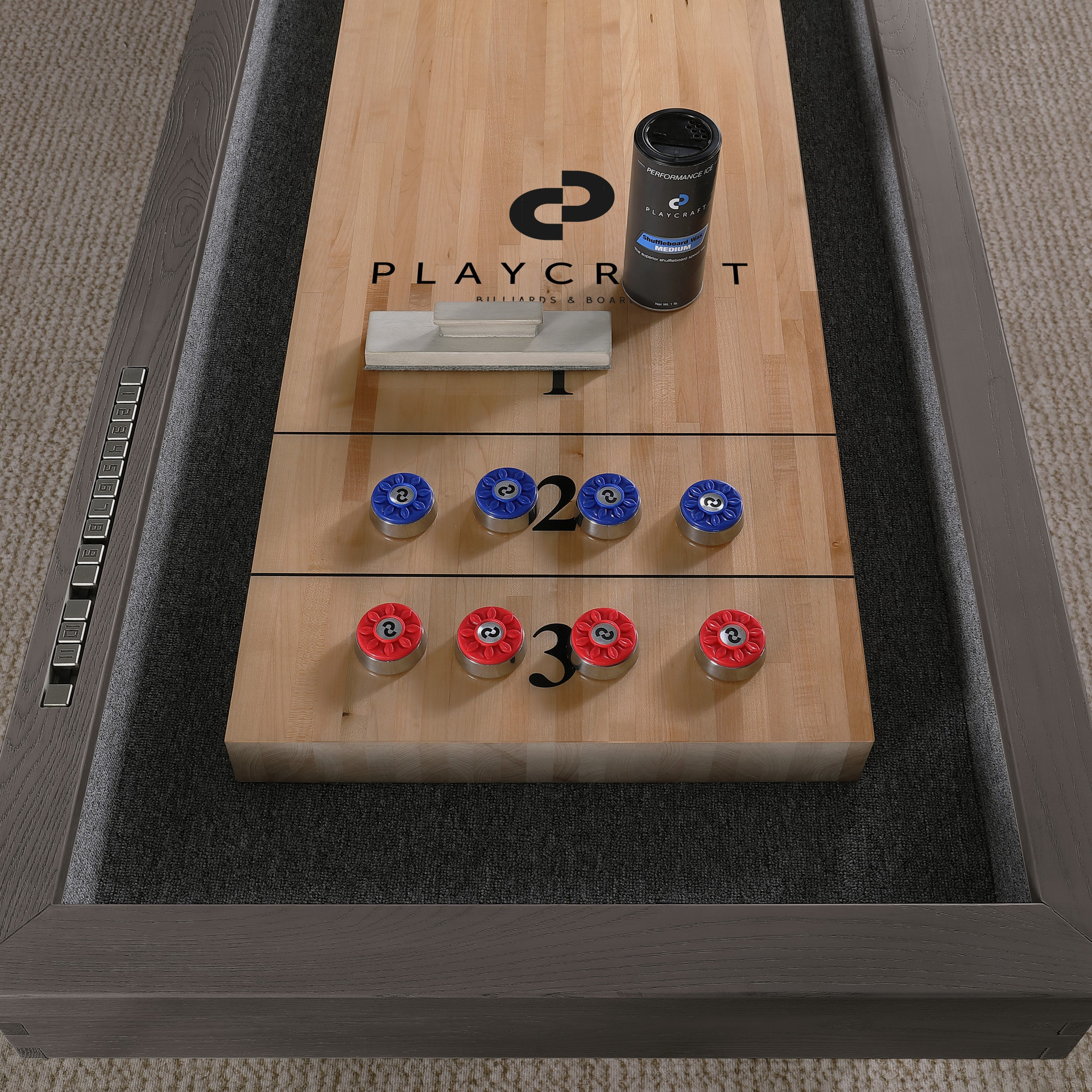 Playcraft Brazos River Weathered Gray Pro-Style Shuffleboard Table 12 ...