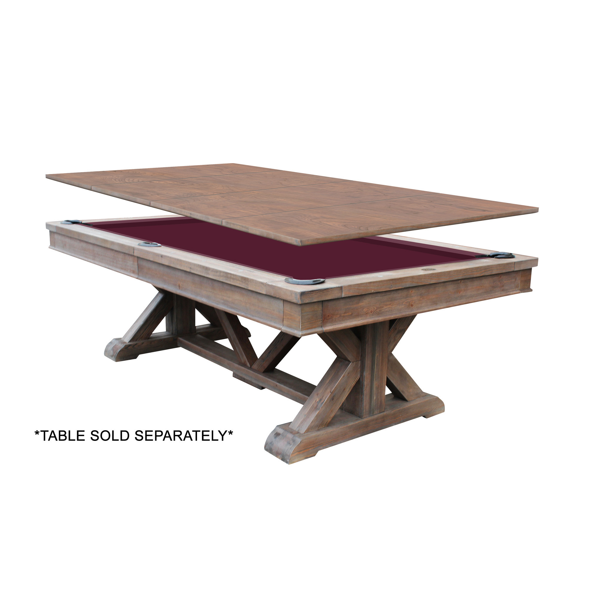 Playcraft Dining Top for Brazos River Weathered Barn 8' Pool Table ...