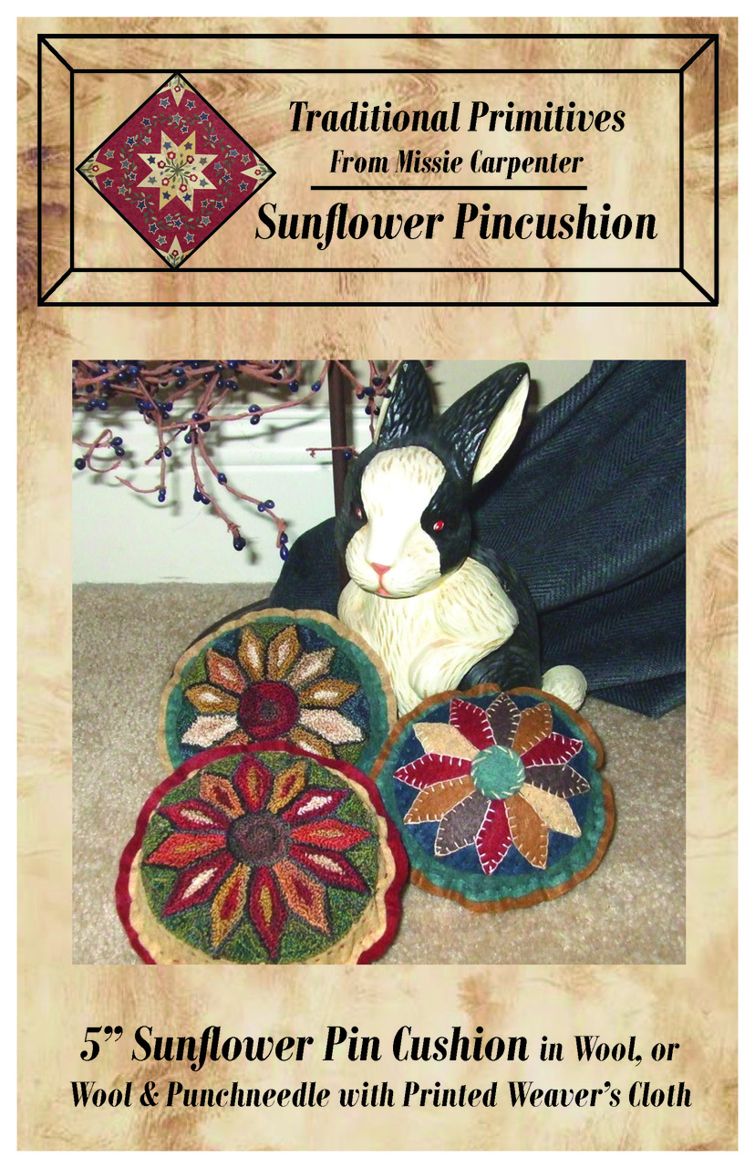 Sunflower Pincushion Traditional Primitives
