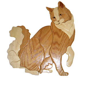 SITTING LONG HAIR CAT Intarsia Pattern - PS Wood Machines