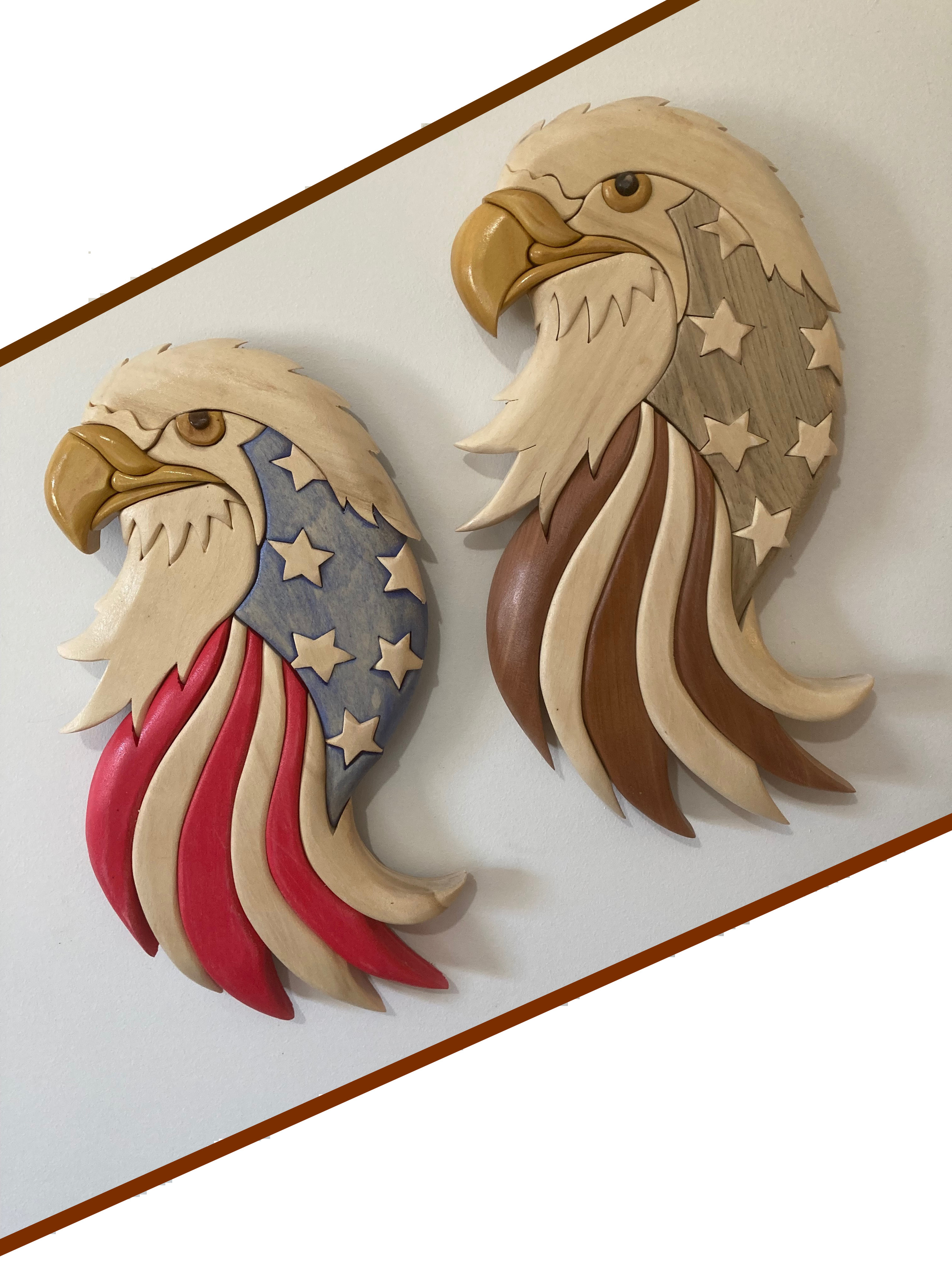 EAGLE WITH FISH INTARSIA PATTERN - PS Wood Machines