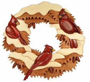 CARDINAL WREATH INTARSIA PATTERN - PS Wood Machines