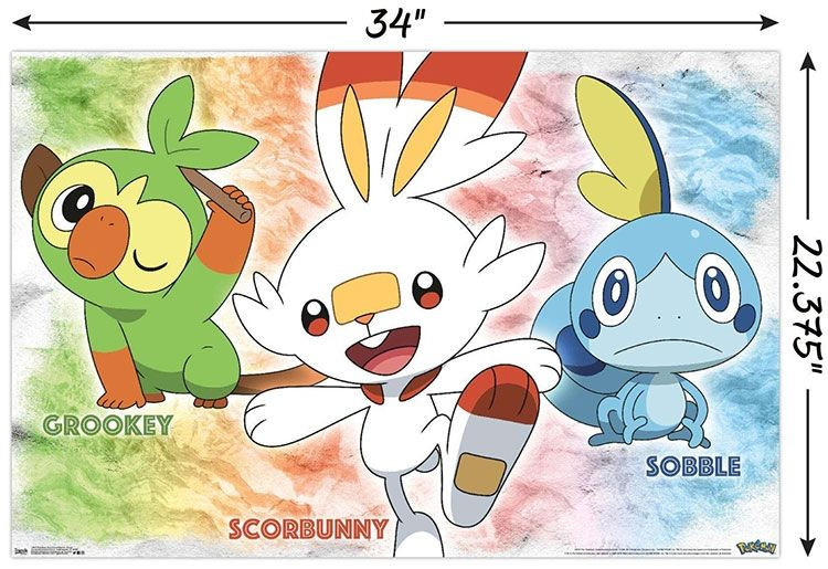 Pokemon Poster - Sobble, Grookey, Scorbunny - RetreatCost.com - Pokémon ...