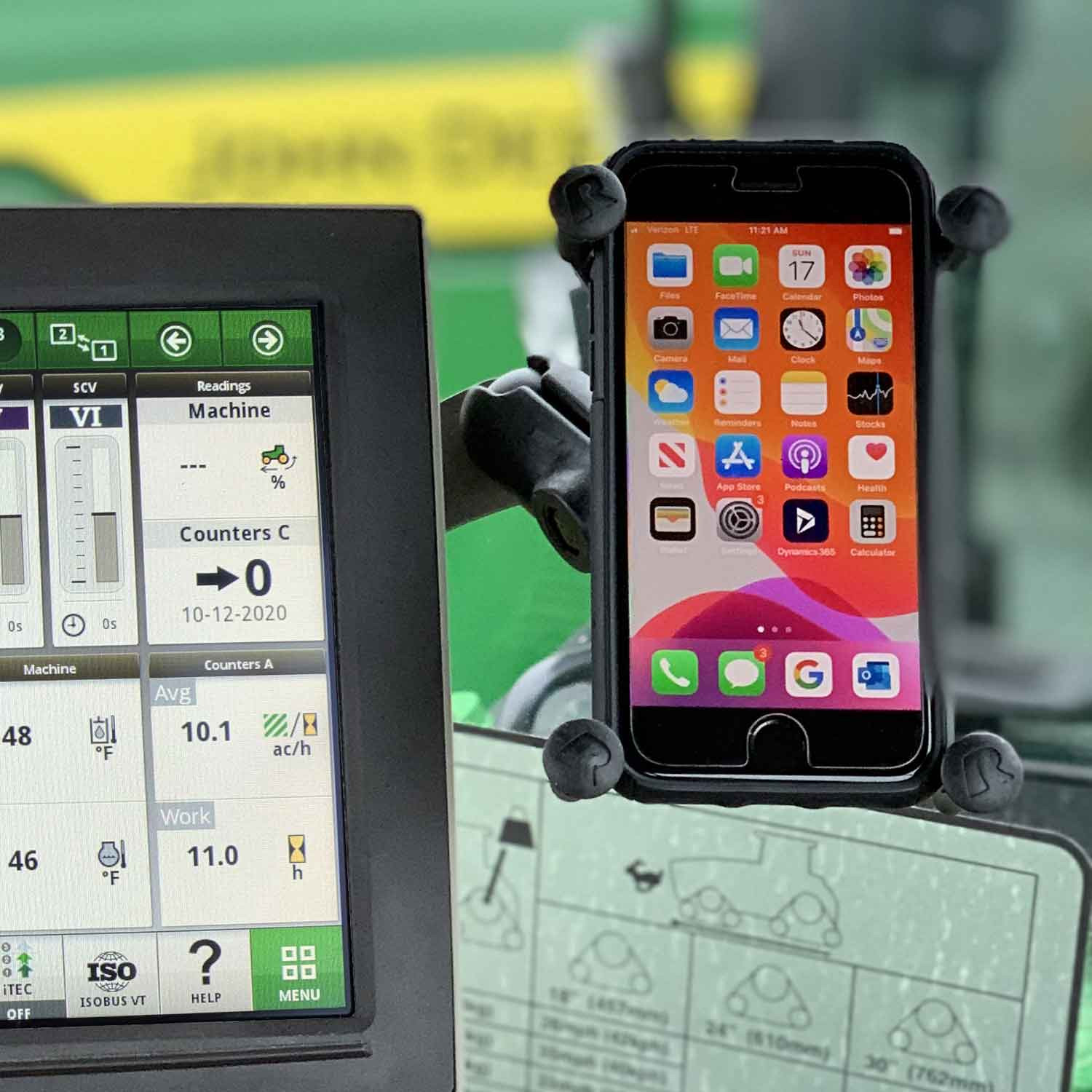 Phone Holder for John Deere Tractor & Combine Cabs