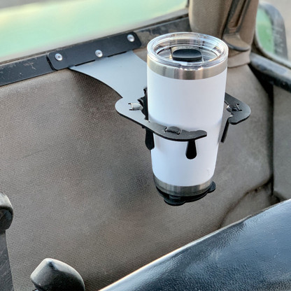Solid sound guard cup holder for John Deere Sound Gard Cab