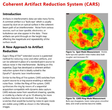 Coherent Artifact Reduction System (CARS) - Zygo