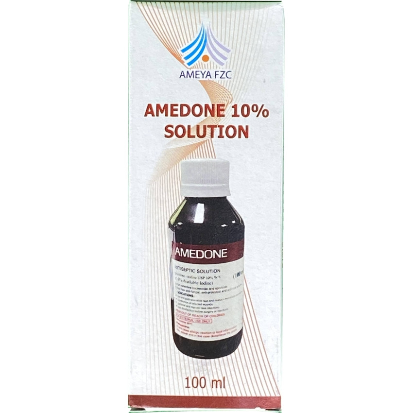 Buy Amedone(Povidone Iodine) 10% Solution 100ml Online at Best Price ...