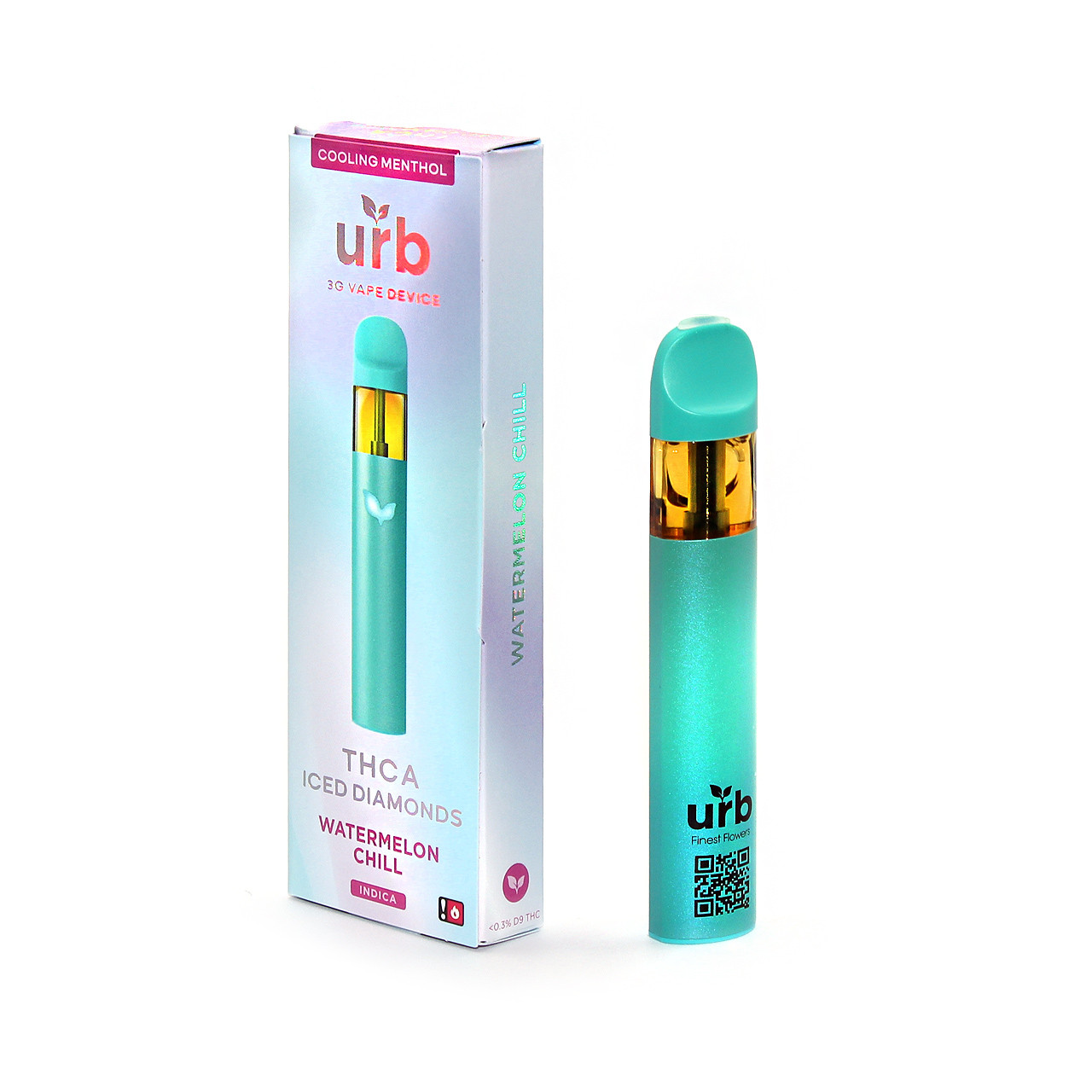 URB THCA Iced Diamonds 3g Disposable Vape Cooling Menthol urb-thca-iced-diamonds-3g-disposable-vape-cooling-menthol