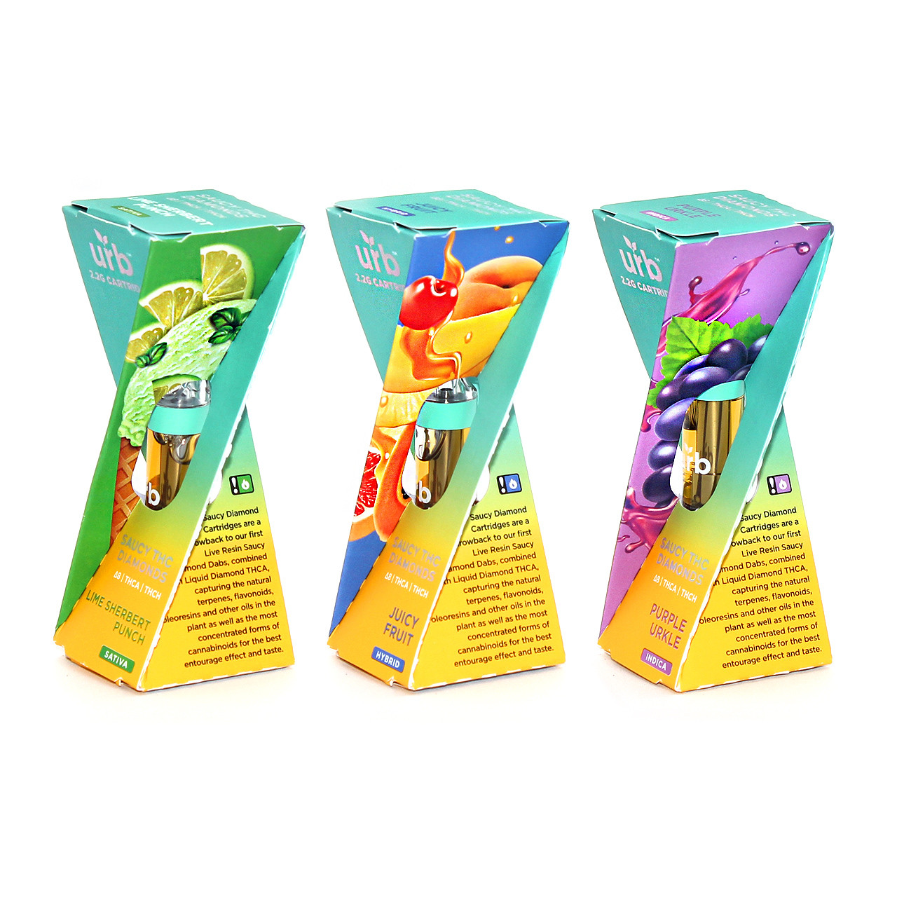 URB Saucy THC Diamonds 2.2g Cartridge | URB CBD delta 8 cart