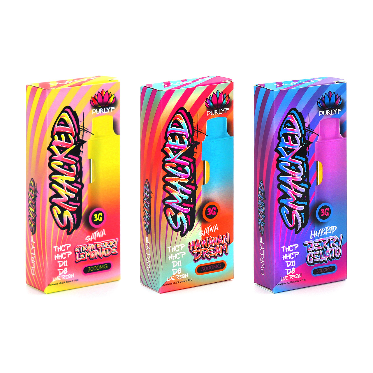Purlyf Smacked THC-P + HHC-P + D11 + D8 Live Resin 3g Disposable