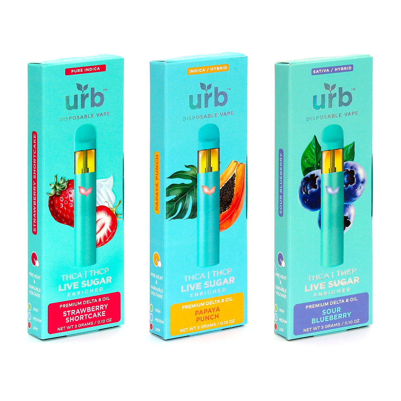 URB Live Sugar THCA + THCP 3g Disposable Vape | Online Shop