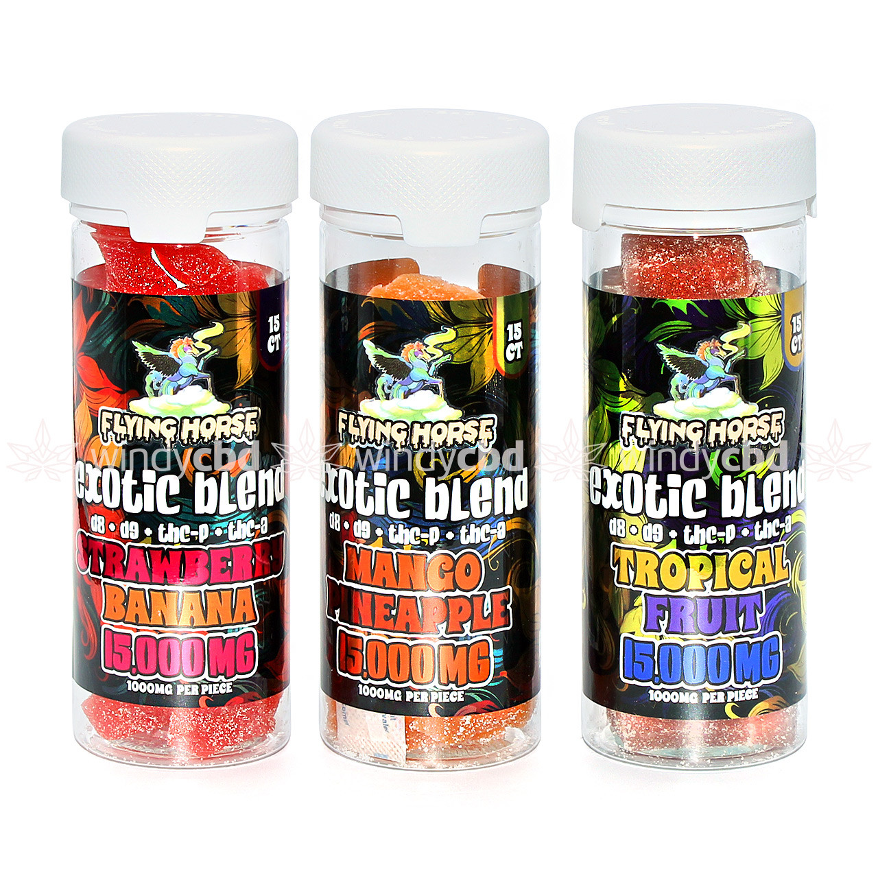 Flying Horse Exotic Blend 15000mg Gummies 15ct | THC D8