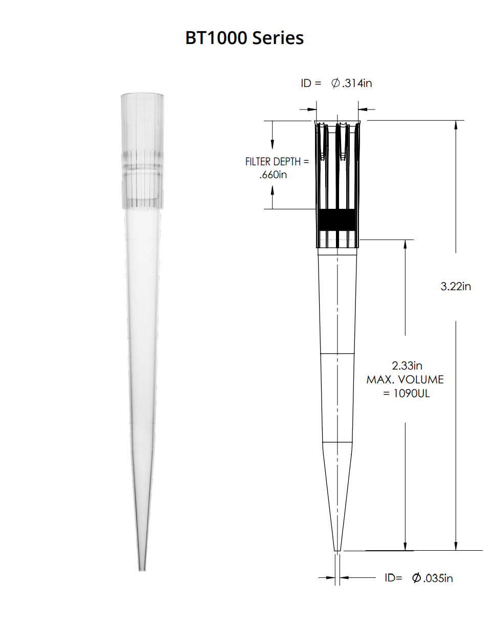 1000 µl Filter Tips | PCR Filter Tips | Neptune Filter Tips