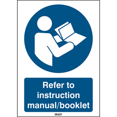 ISO 7010 Sign - Refer to instruction manual/booklet - Refer to ...