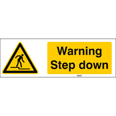 ISO Safety Sign - Warning; Step down | 309668 | BRADY