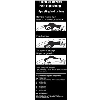 Gasoline Advertising D-55 Fueling Instructions Decal "Vapor Balance ...