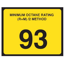 Gasoline Advertising D-20-93 Octane Decal Labels - Global Fueling Systems