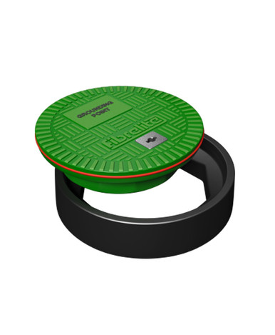 OPW FL120-GP Fibrelite 12'' Dia. Green Flat Sealed Composite Cover w ...