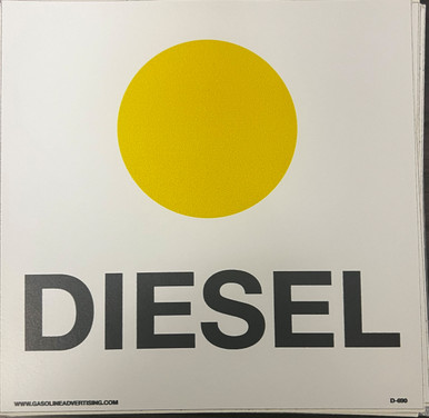 Gasoline Advertising D-690 6" W x 6" H "Diesel" API Color Coded Decal ...
